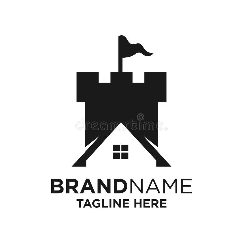 Minimalist Castle Logo Design Template Inspiration Stock Illustrations ...