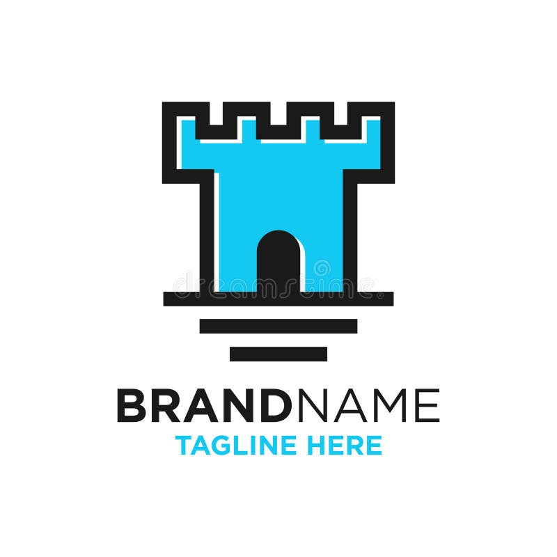 Minimalist Castle Logo Design Template Inspiration Stock Illustrations ...