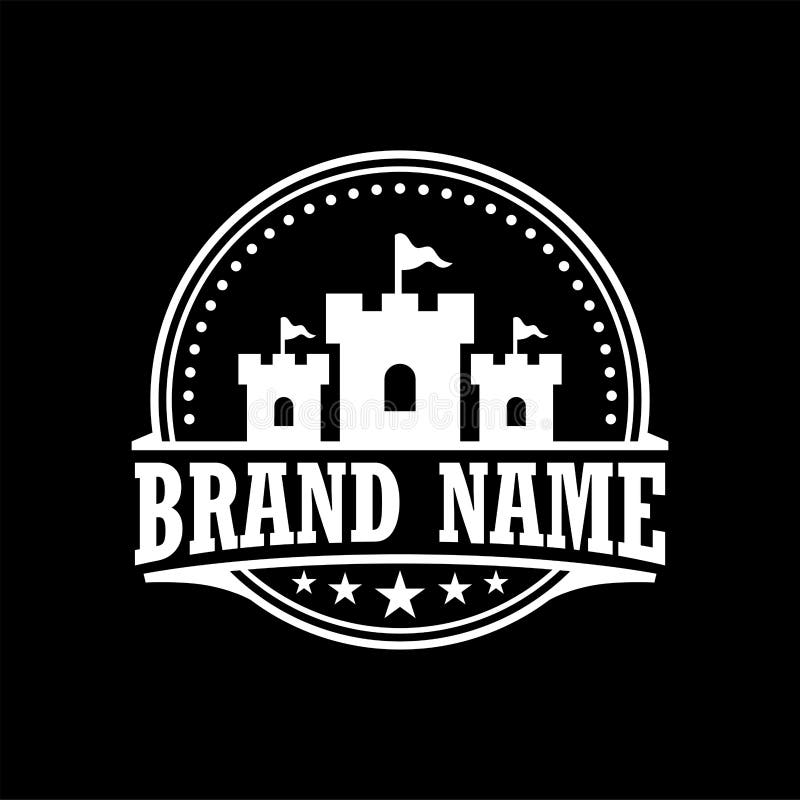 Minimalist Castle Logo Design Template Inspiration Stock Illustrations ...
