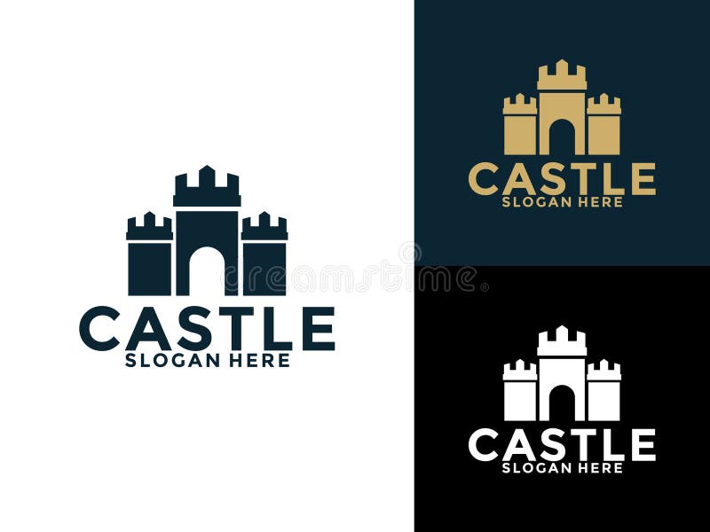 Castle Logo Design Vector, Creative Vintage Fortress or Castle Logo ...