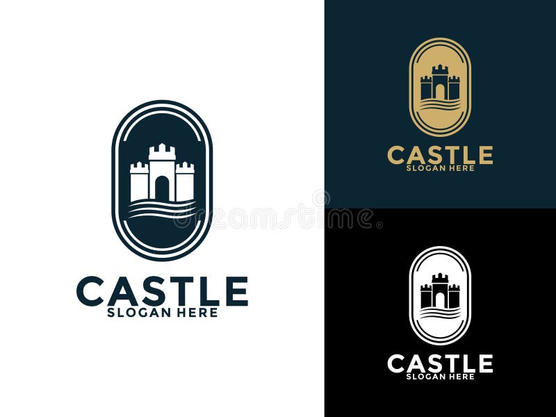 Castle Logo Design Vector, Creative Vintage Fortress or Castle Logo ...