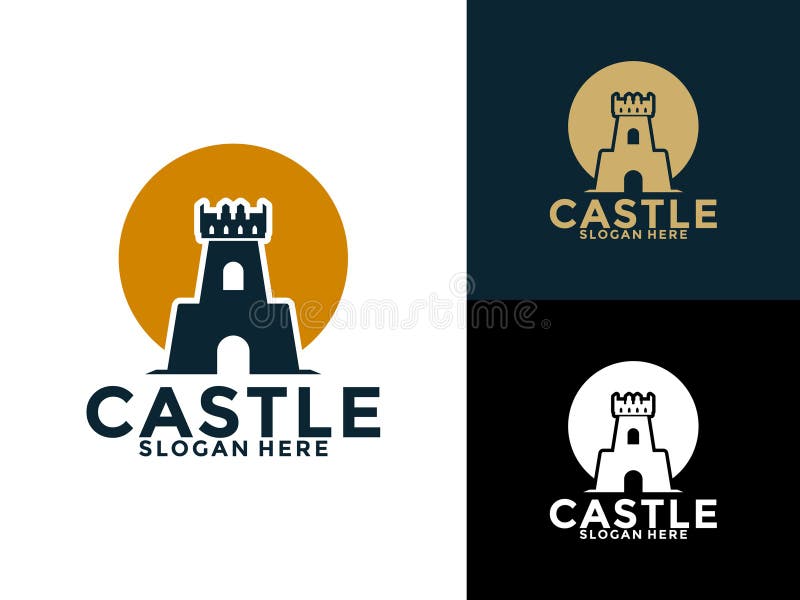 Castle Logo Design Vector, Creative Vintage Fortress or Castle Logo ...