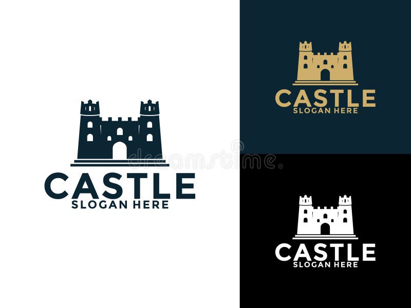 Castle Logo Design Vector, Creative Vintage Fortress or Castle Logo ...