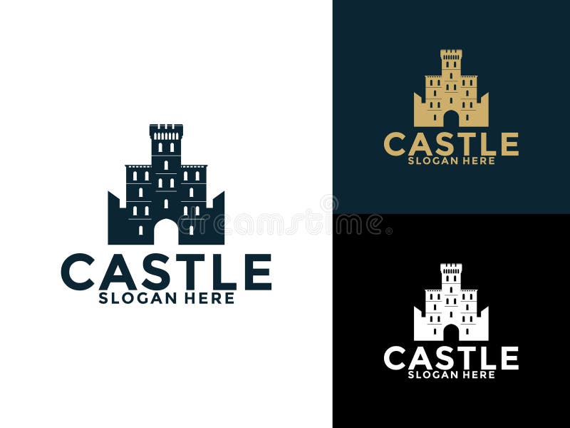 Castle Logo Design Vector, Creative Vintage Fortress or Castle Logo ...