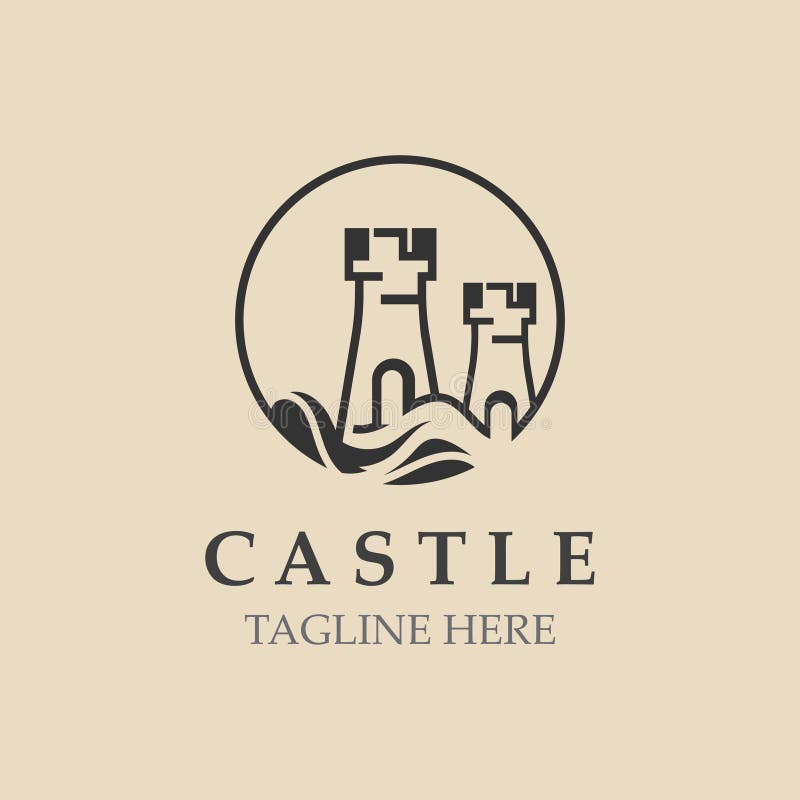 Castle Logo Graphic Template Design, Ancient Castle Vintage Vector ...
