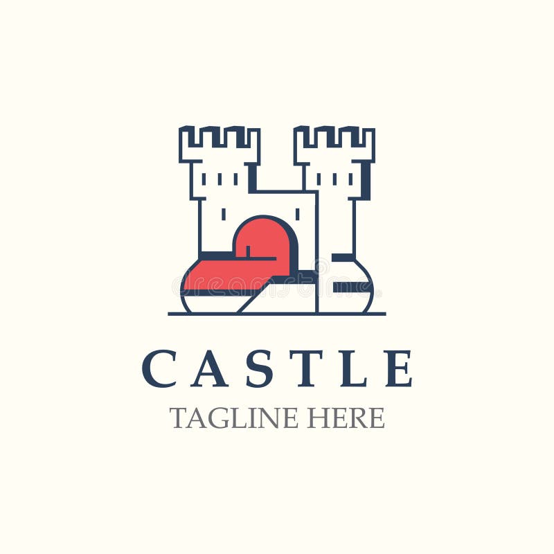 Castle Logo Graphic Template Design, Ancient Castle Vintage Vector ...