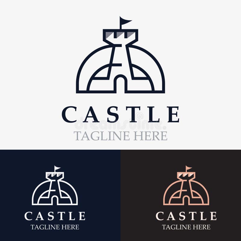 Castle Logo Graphic Template Design, Ancient Castle Vintage Vector ...