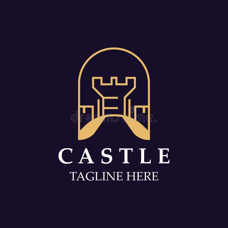 Castle Logo Graphic Template Design, Ancient Castle Vintage Vector ...