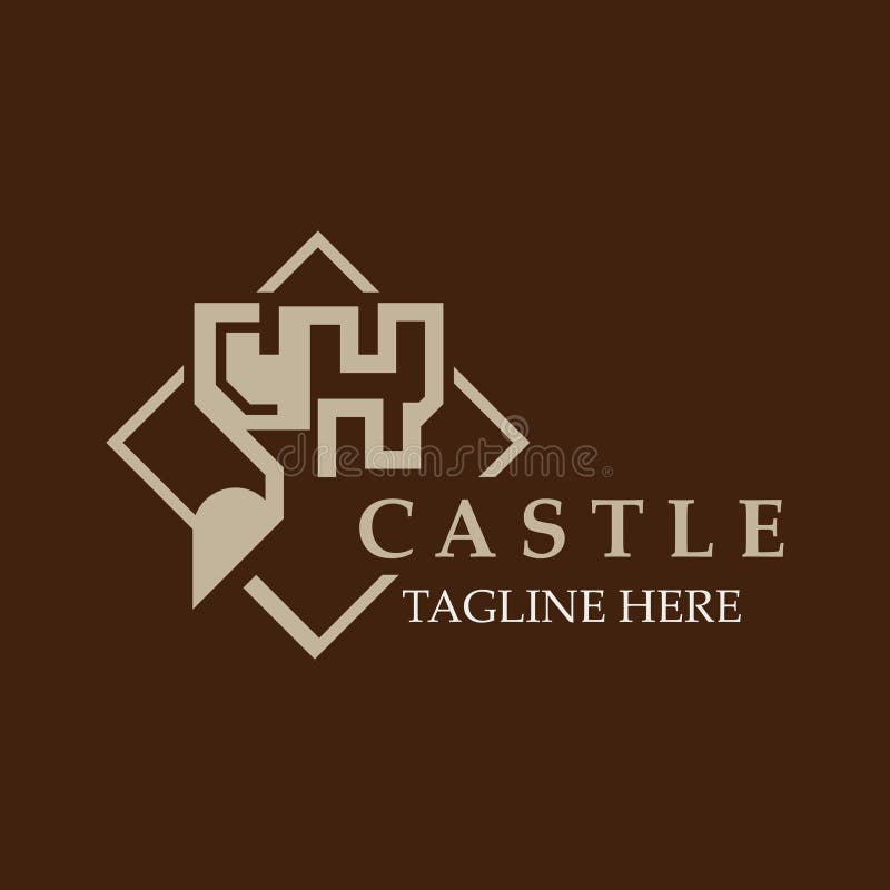 Castle Logo Graphic Template Design, Ancient Castle Vintage Vector ...