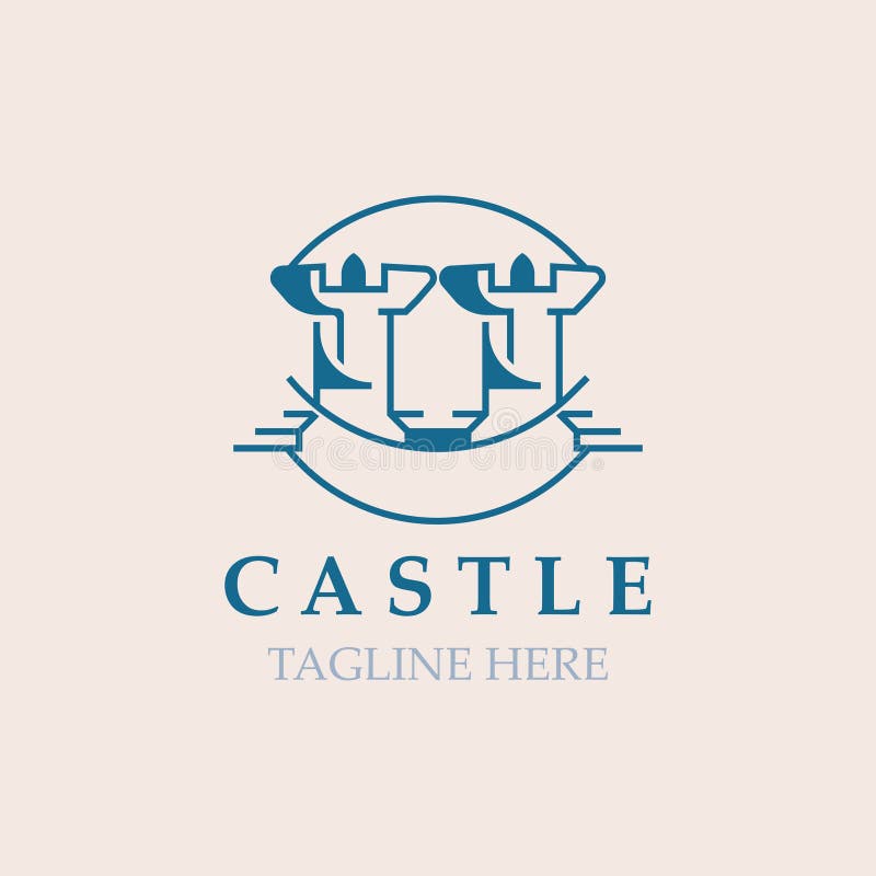 Castle Logo Graphic Template Design, Ancient Castle Vintage Vector ...