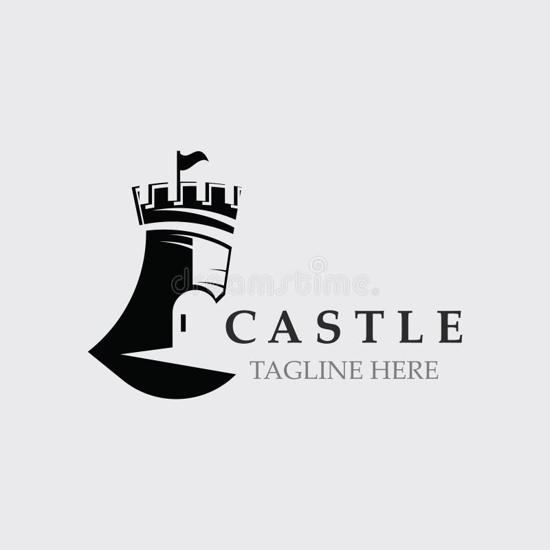 Castle Logo Graphic Template Design, Ancient Castle Vintage Vector ...