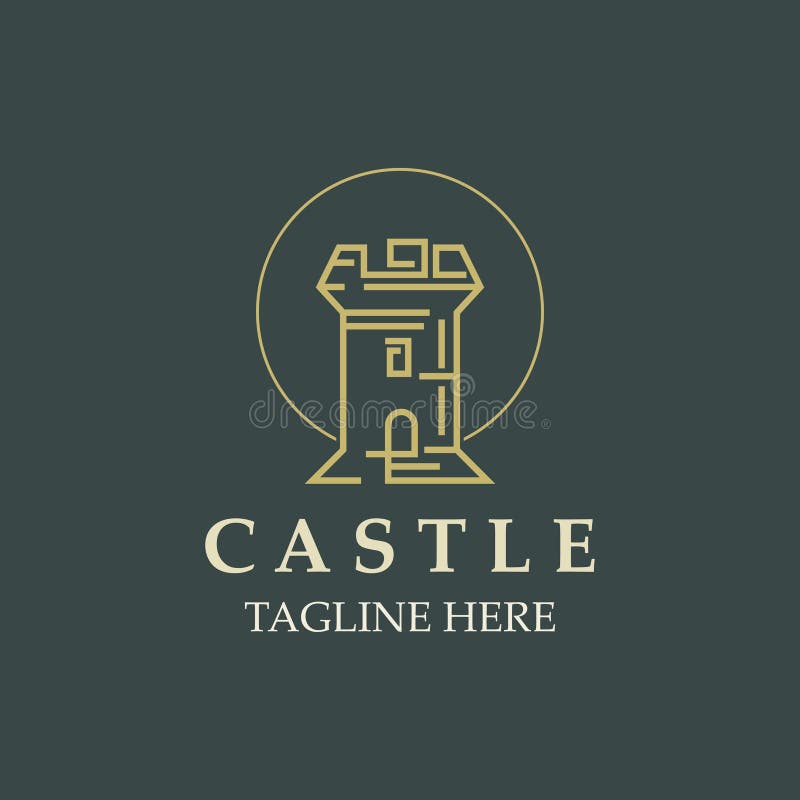 Castle Logo Graphic Template Design, Ancient Castle Vintage Vector ...
