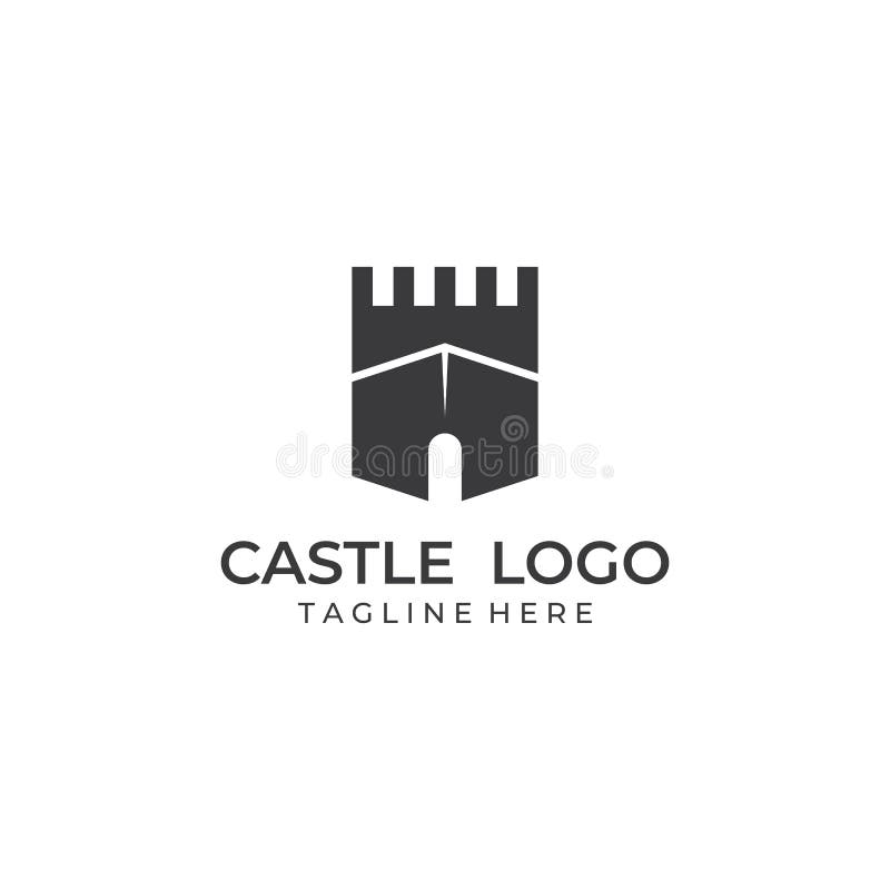 Castle Logo Silhouette, Castle Logo with Shield Combination Design ...