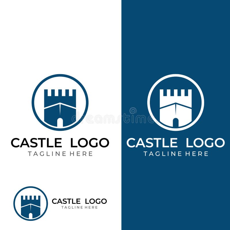 Castle Logo Silhouette, Castle Logo with Shield Combination Design ...
