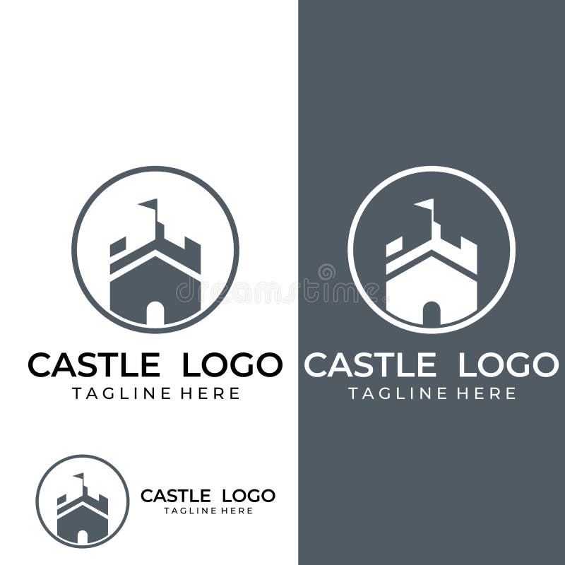 Castle Logo Silhouette, Castle Logo with Shield Combination Design ...