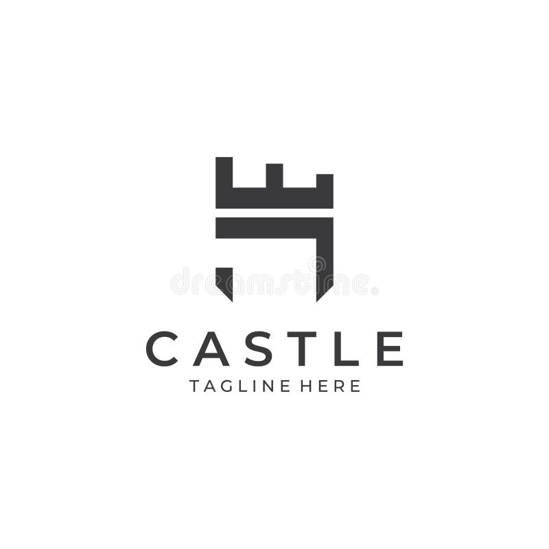 Castle Logo Silhouette, Castle Logo with Shield Combination Design ...