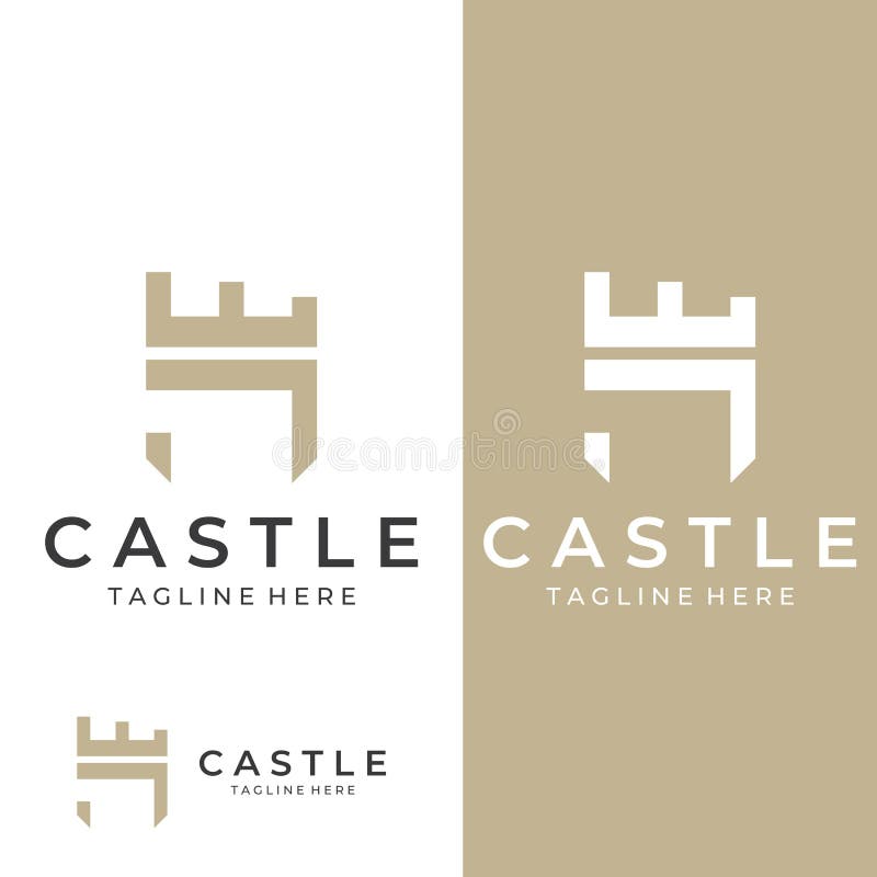 Castle Logo Silhouette, Castle Logo with Shield Combination Design ...