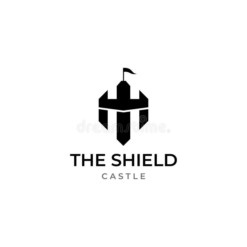Castle Logo Silhouette, Castle Logo with Shield Combination Design ...