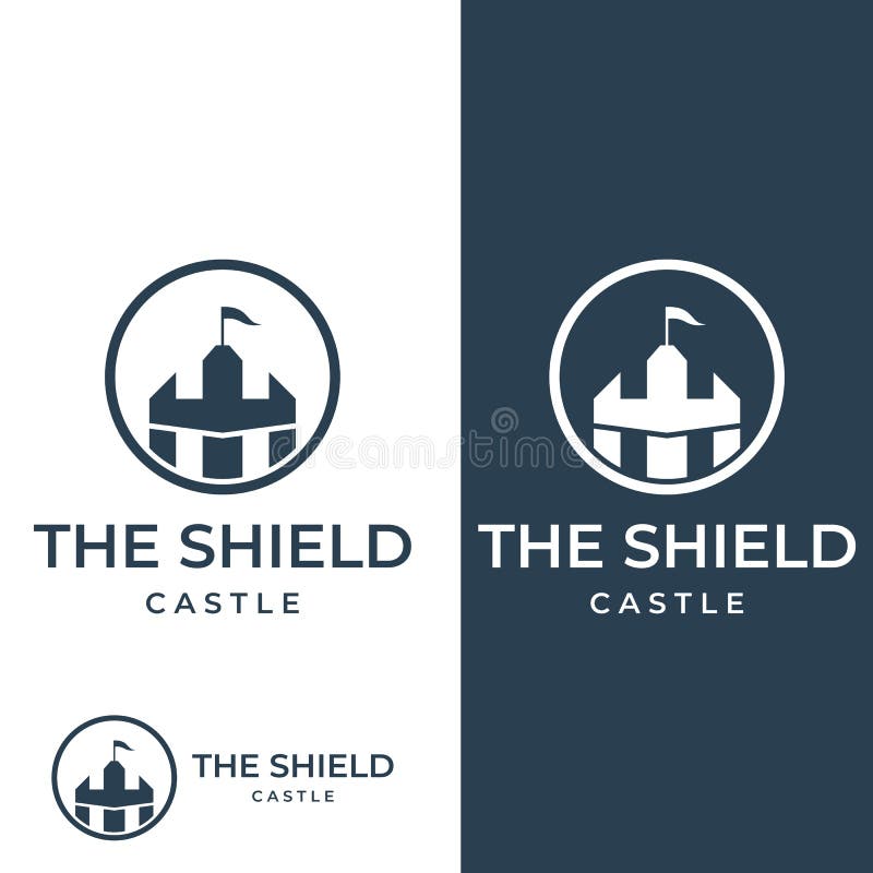 Castle Logo Silhouette, Castle Logo with Shield Combination Design ...