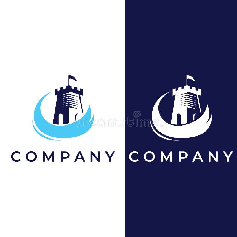 Castle Logo Silhouette, Castle Logo with Shield Combination Design ...