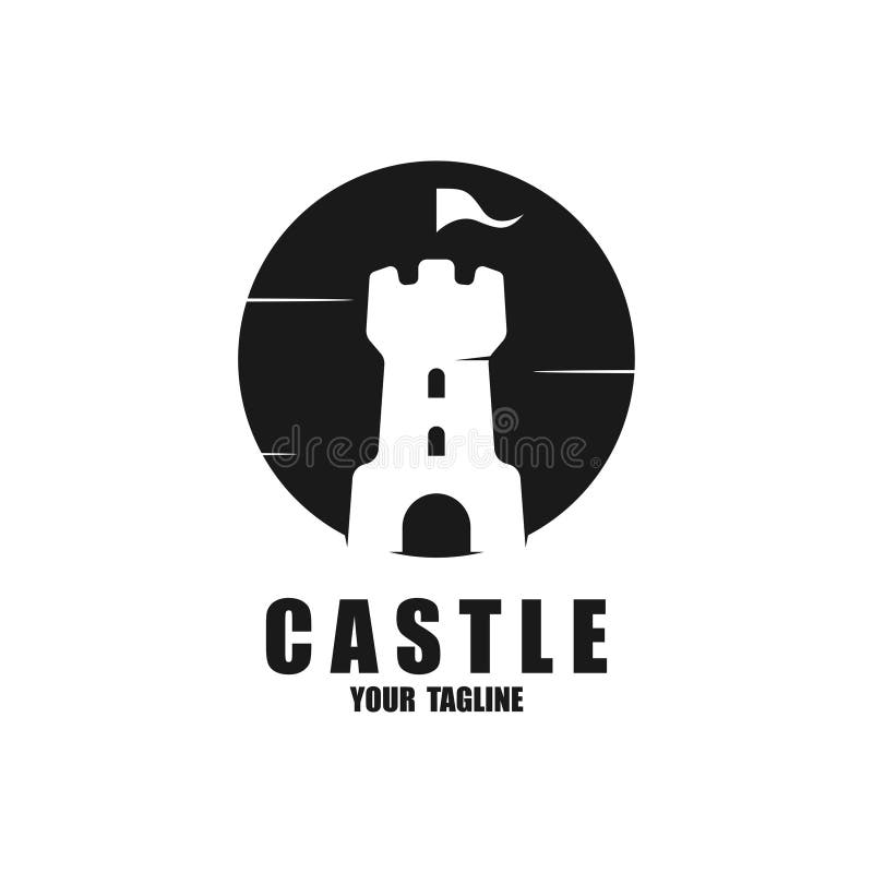 Castle Logo Silhouette Vector Illustration Stock Vector - Illustration ...