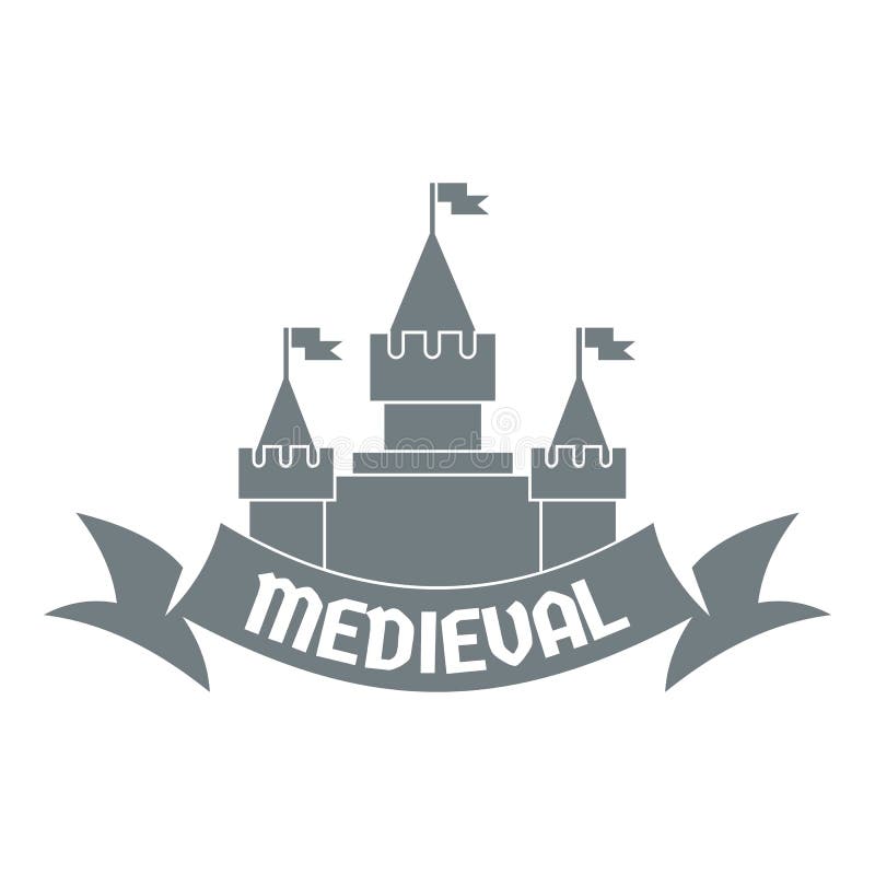 Castle Logo, Simple Gray Style Stock Vector - Illustration of castle ...