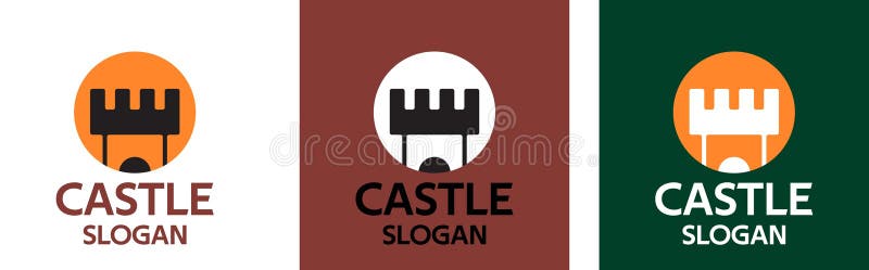 Castle, Fortress Vector Logo Set Stock Illustration - Illustration of ...
