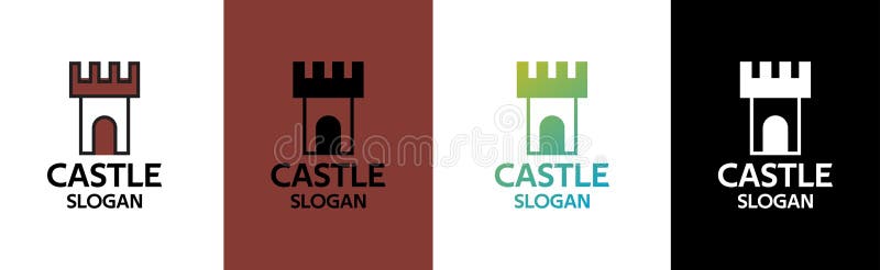 Castle, Fortress Vector Logo Set Stock Vector - Illustration of kingdom ...