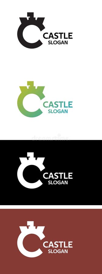 Castle, Fortress Vector Logo Set Stock Illustration - Illustration of ...