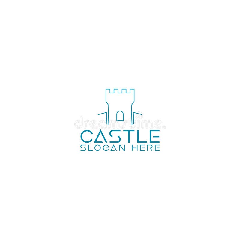 Castle Logo Template Isolated on White Background Stock Vector ...