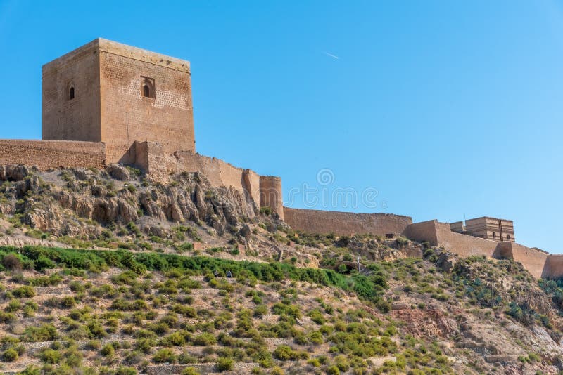 Castle in Lorca Overlooking the Town, Spain Stock Photo - Image of ...
