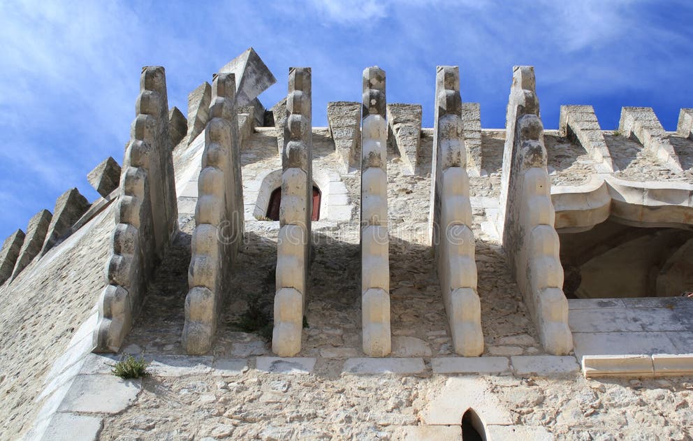 Castle machicolations stock image. Image of medieval - 28444855