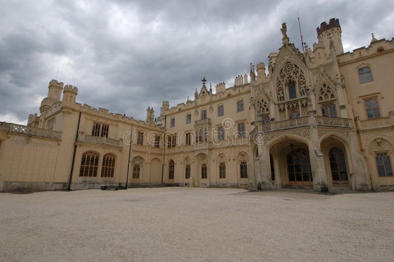 Castle Main Courtyard stock image. Image of building, tower - 1299633