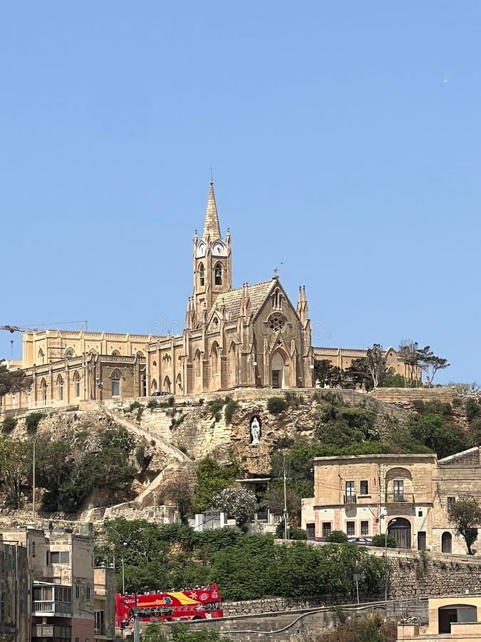 Castle in malta stock photo. Image of fortification - 252061914