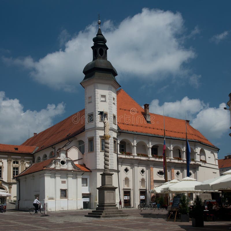 Maribor Castle And Regional Museum, St Florian Column, Street Cafes At ...