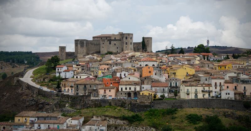 Melfi, Basilicata, Italy. View of the Old Castle Walls. Stock Image ...