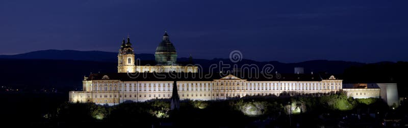 Castle Melk in Austria - Night Stock Image - Image of architecture ...