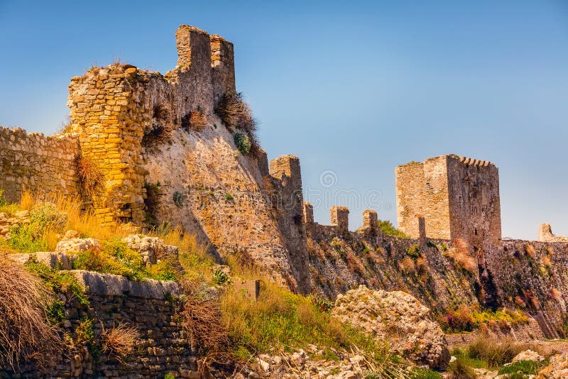 The Castle of Methoni in Messinia, Greece Stock Photo - Image of ...