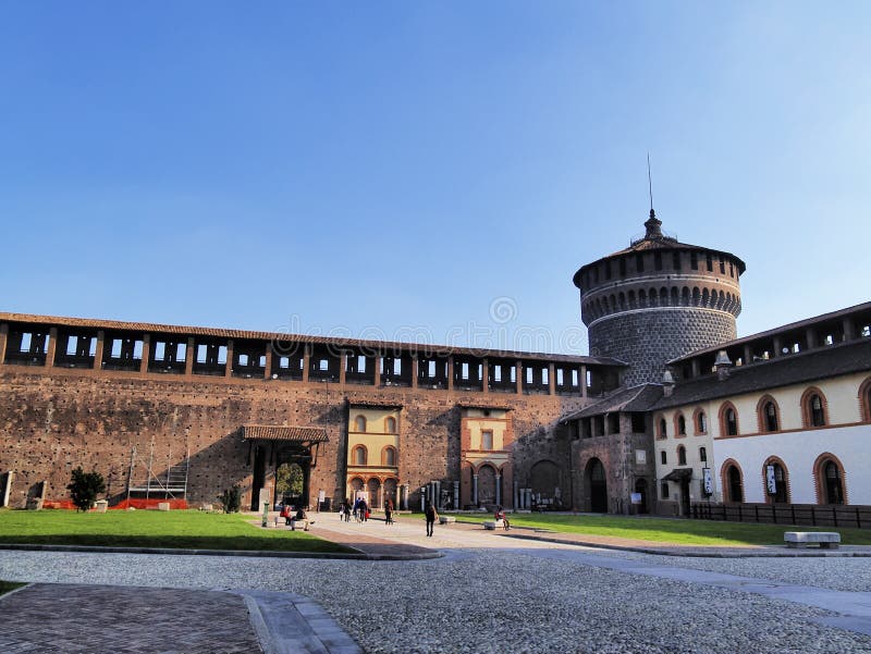 Castle in Milan stock image. Image of architecture, arched - 28232721