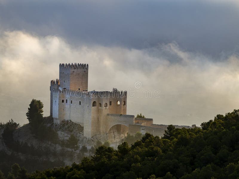 Castle in the mist II stock image. Image of hill, magical - 295847