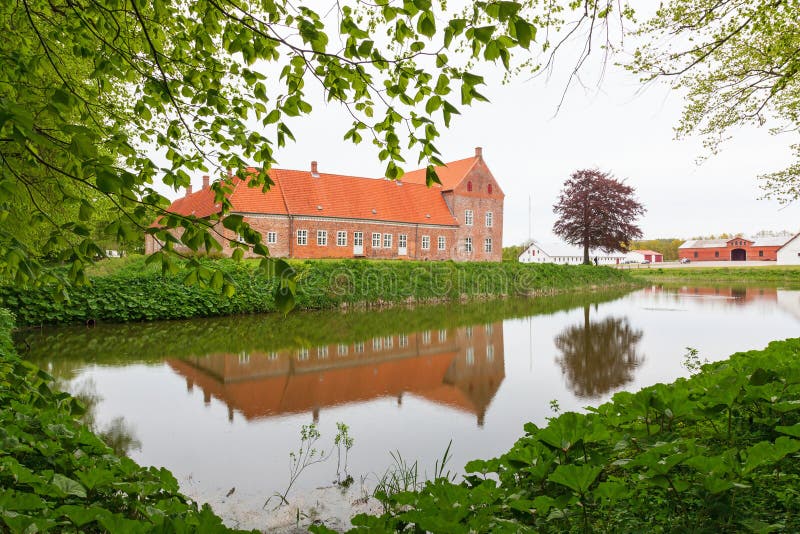 Castle Moat stock image. Image of denmark, leafy, landmark - 74221839