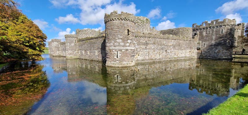 Castle and moat stock image. Image of moat, reflection - 273470115