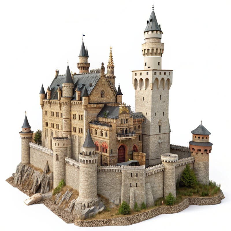 Castle model isolated stock illustration. Illustration of digital ...