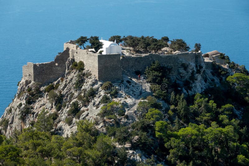 The Castle of Monolithos, Rhodes Stock Photo - Image of interesting ...