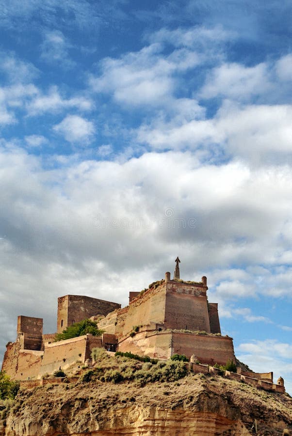 Monzon Castle and City of Monzon Stock Photo - Image of village ...