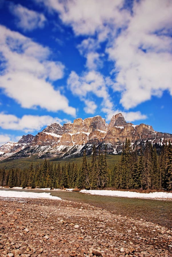 Castle Mountain in Banff National Park Canada Stock Photo - Image of ...