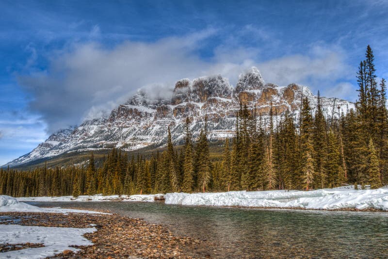 Castle Mountain stock photo. Image of canadian, cold - 51474054