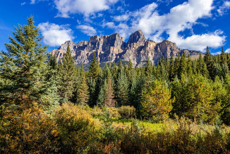 Castle Mountain from Castle Cliffs Banff National Park Alberta Canada ...