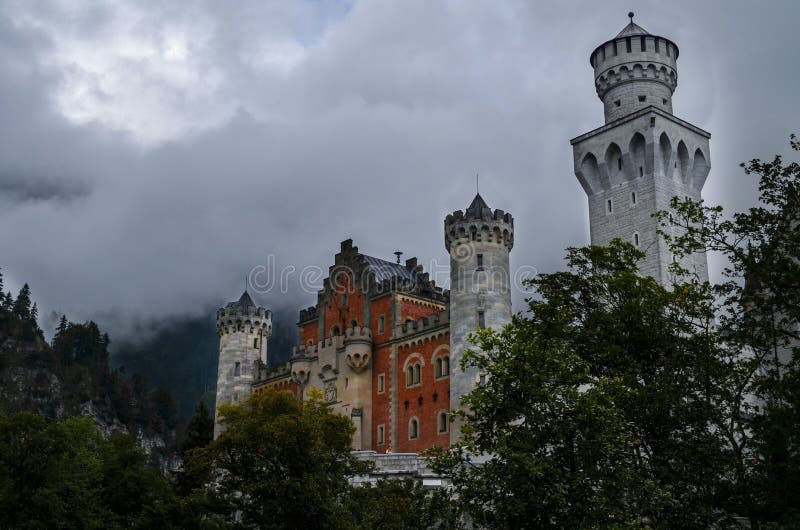 Castle on the Mountain (Neuschwanstein) Editorial Image - Image of ...