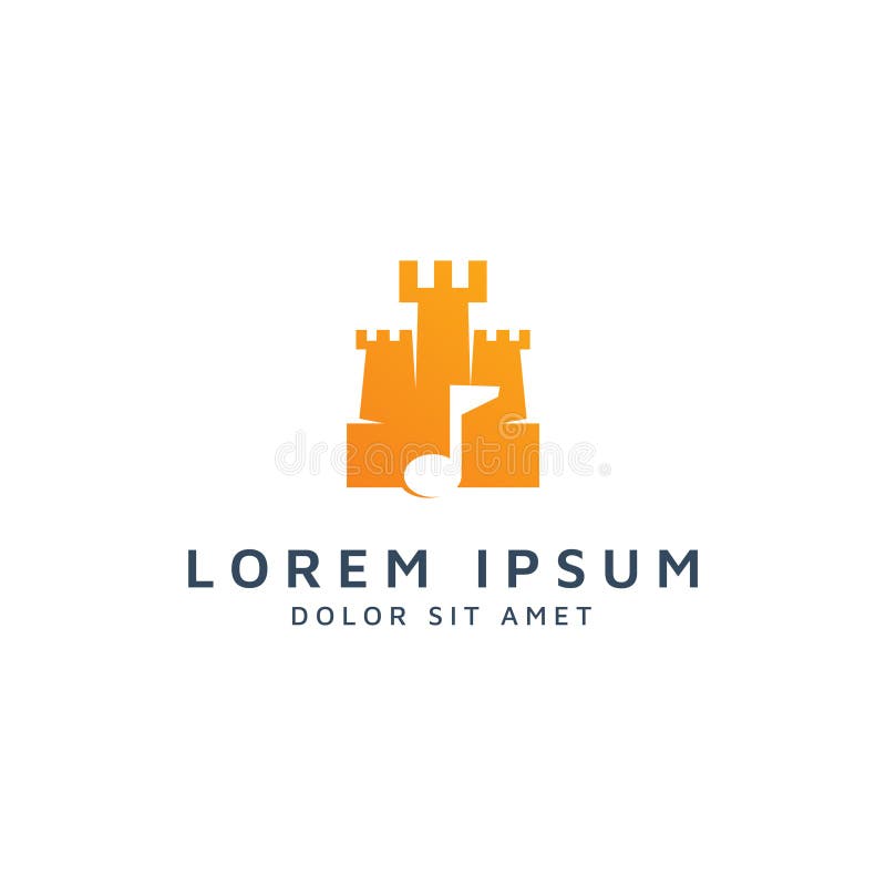 Castle and Music Negative Space Logo Design Stock Vector - Illustration ...